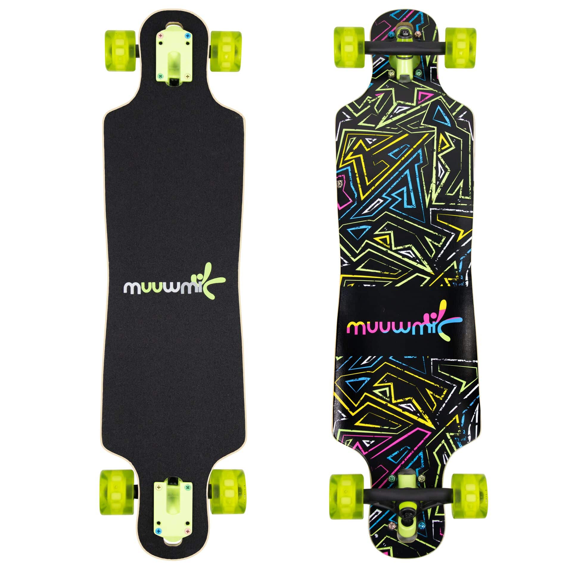 muuwmi Longboard Compact ABEC 7 Neon, mit Leuchtrollen (B-Ware) kaufen bei spiel-und-sport.de